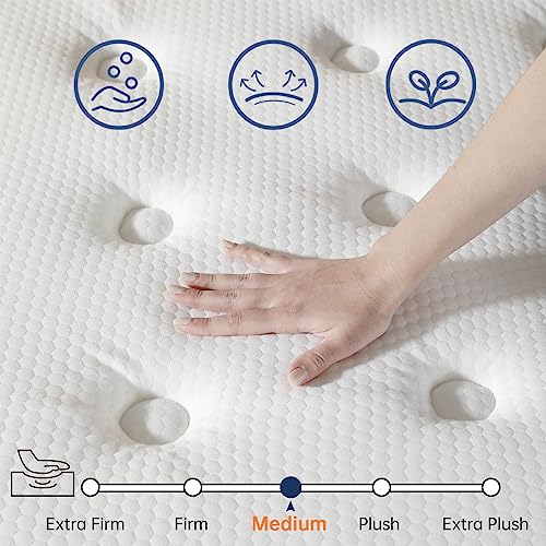 SUAYEA Full Mattress, 12 Inch Full Size Mattress in a Box, Medium Firm Matterss with Pocket Spring and Soft Foam, Ultimate Motion Isolation, Strong Edge Support, Hybrid Mattress