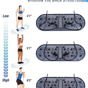 Hikeen Home Workout Equipment to Help Achieve Fitness Goals, 27-in-1 Portable Gym Exercise Equipment with Compact Push-Up Board, Resistance Bands, Ab Roller Wheel, and Pilates Bar, Master Your Workout