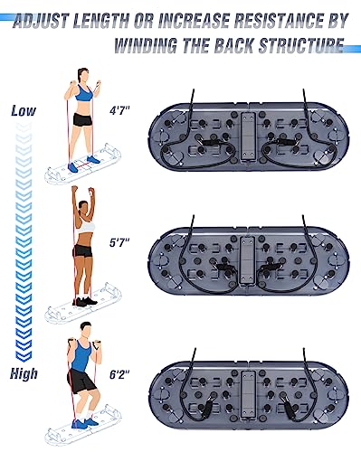 Hikeen Home Workout Equipment to Help Achieve Fitness Goals, 27-in-1 Portable Gym Exercise Equipment with Compact Push-Up Board, Resistance Bands, Ab Roller Wheel, and Pilates Bar, Master Your Workout