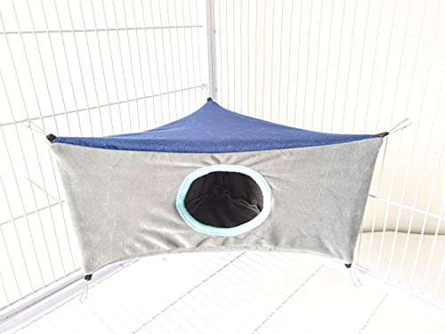 VEDEM Guinea Pig Hideout Cage Corner Cave Warm Hideouts for Small Animals, Guinea Pigs, Chinchilla, Rats, Ferrets (Navy)