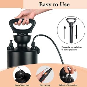 XXXFLOWER 2.1 Gallon Pump Pressure Sprayer, Portable, 8L Pressurized Lawn & Garden Water Spray Bottle with Adjustable Shoulder Strap, Pressure Relief Valve, for Yard Lawn Weeds Plants（Black