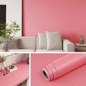 livelynine blush pink wallpaper stick and peel removable neon contact paper peel and stick wallpaper for bedroom girls kids room locker classroom coral pink vinyl wrap for cabinets desk 15.8x78.8