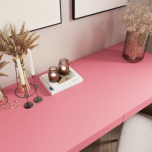 Livelynine Blush Pink Wallpaper Stick and Peel Removable Neon Contact Paper Peel and Stick Wallpaper for Bedroom Girls Kids Room Locker Classroom Coral Pink Vinyl Wrap for Cabinets Desk 15.8x78.8