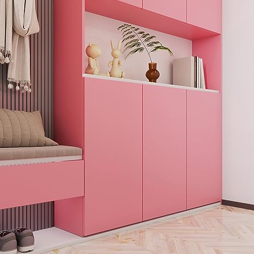 Livelynine Blush Pink Wallpaper Stick and Peel Removable Neon Contact Paper Peel and Stick Wallpaper for Bedroom Girls Kids Room Locker Classroom Coral Pink Vinyl Wrap for Cabinets Desk 15.8x78.8