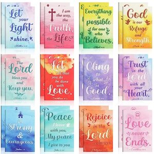 24 pcs bible verse notebook religious motivational notepads small pocket journal inspirational notepads christian scripture notebooks for office school travel supplies, 3.3 x 4.7 inch (watercolor)