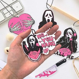 Car Air Fresheners - Pink Ghost Cute Car Interior Accessories Hanging Scents Anime Freshener Automotive Room Decor for Women Teen Girls Gift 5Pcs