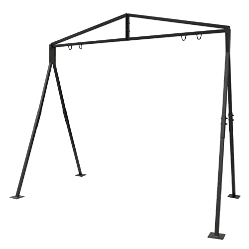 WUPYI Upgraded Metal Porch Swing Stand with 4 Hooks,Heavy Duty 440 LBS Weight Capacity Hanging Swing Frame Set for Outdoor Backyard Patio