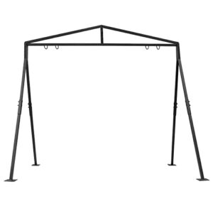 WUPYI Upgraded Metal Porch Swing Stand with 4 Hooks,Heavy Duty 440 LBS Weight Capacity Hanging Swing Frame Set for Outdoor Backyard Patio