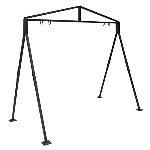 WUPYI Upgraded Metal Porch Swing Stand with 4 Hooks,Heavy Duty 440 LBS Weight Capacity Hanging Swing Frame Set for Outdoor Backyard Patio