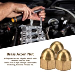 Brass Acorn Nut Kit Dome Brass Hex Acorn, M5 Brass Acorn Nuts Head Cap Hex Nuts Set Vehicle Fasteners (M3(20PCS))