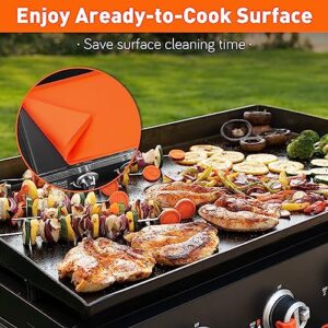 Wohbay Griddle Mat for Blackstone, 36" Food-Grade Silicone Cover Mat for Griddle Surface, Griddle Accessories, Griddle Outdoor Protector - Orange