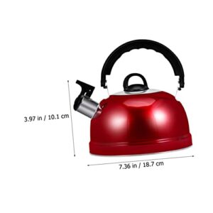 STOBAZA 3pcs Buzzing Kettle Induction Tea Kettle Cordless Kettle Camping Tea Kettle Water Kettle Stovetop Stainless Steel Whistling Teapot Boiling Tea Kettle Water Pot Anti-rust Kettle Red