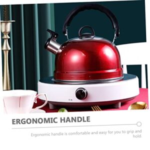 STOBAZA 3pcs Buzzing Kettle Induction Tea Kettle Cordless Kettle Camping Tea Kettle Water Kettle Stovetop Stainless Steel Whistling Teapot Boiling Tea Kettle Water Pot Anti-rust Kettle Red