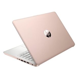 hp latest stream 14'' hd laptop, intel celeron processor, 4gb memory, 64gb emmc, fast charge, hdmi, up to 11 hours long battery life, office 365 1-year, win s, microfiber bundle, pink gold 4gb ram