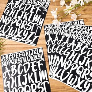 8 Sheets Capital Letter Stickers, 1 Inch 2 Inch Self Adhesive Uppercase Letters Stick On Letters Waterproof Vinyl Alphabet Stickers Decals for Crafts Scrapbook Poster Window Mailbox Car (White)