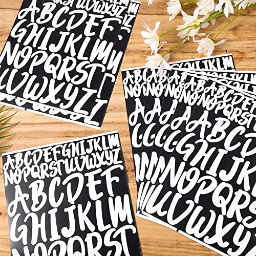 8 Sheets Capital Letter Stickers, 1 Inch 2 Inch Self Adhesive Uppercase Letters Stick On Letters Waterproof Vinyl Alphabet Stickers Decals for Crafts Scrapbook Poster Window Mailbox Car (White)