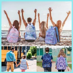 Dafelile Mesh Backpack for Girls Semi-Transparent Mesh School Backpack 2 Pcs Casual Bags Bookbag Lightweight Transparent School Bookbag