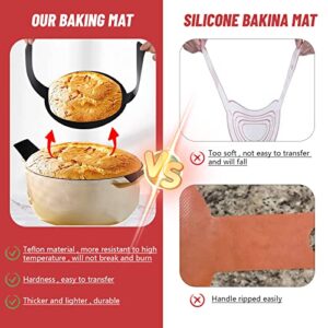 Long Handle Sourdough Bread Baking Supplies, Bread Baking Mat for Dutch Oven, 8.3Inch Reusable Bread Sling, Non-Stick And Easy Clean Bread Making Tools and Supplies