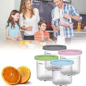 GHQYP Ice Cream Containers, for Ninja Creami Pints Lids, Creami Deluxe Bpa-Free,Dishwasher Safe Compatible NC301 NC300 NC299AMZ Series Ice Cream Maker