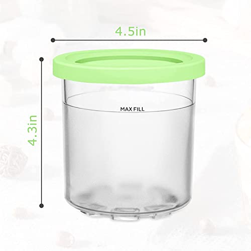 GHQYP Ice Cream Containers, for Ninja Creami Pints Lids, Creami Deluxe Bpa-Free,Dishwasher Safe Compatible NC301 NC300 NC299AMZ Series Ice Cream Maker