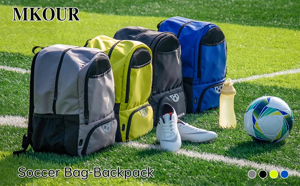 Mkour Soccer Bag-Soccer Backpack for Football Basketball Volleyball, Soccer Bags with Ball Compartment and Ball Holder (Royal blue)