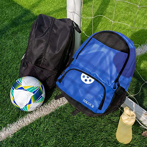 Mkour Soccer Bag-Soccer Backpack for Football Basketball Volleyball, Soccer Bags with Ball Compartment and Ball Holder (Royal blue)