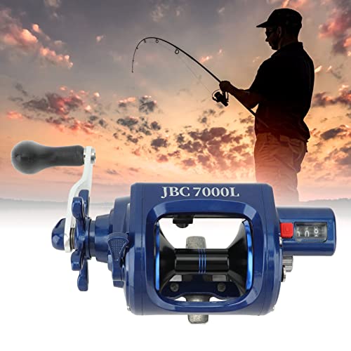 Baitcasting Fishing Reel, Round Baitcaster Reel Smooth Powerful Saltwater Inshore Surf Trolling Reel (JBC7000L)