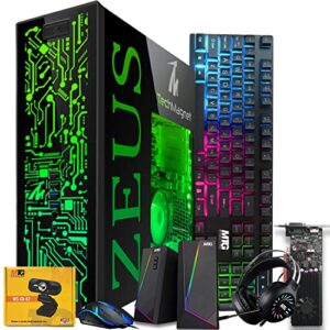 techmagnet gaming desktop pc, intel i7 4th gen, zeus pro 4, gt 1030, 16gb ram argb, 512gb ssd + 2tb hdd, wi-fi | bluetooth adapter, webcam, rgb kit, win 10 pro (renewed)