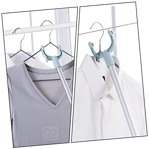 Alipis 3pcs Retractable Clothes Rail Outdoor Hanging Hooks Plastic Hanger Storage Hooks Extendable Reach Pole Retractable Clothesline Rod Telescoping Closet Pole Home Clothes Rod Green