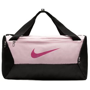 nike brasilia 9.5 small training gym sports duffel bag (pink/dark pink/black)