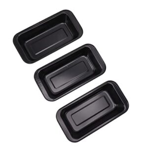 rectangular mould pan, baking loaf bread pan 3pcs black non stick coating uniform air flow for home kitchen