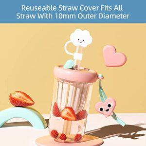 Raymall Silicone Spill Proof Stopper 8pcs, Straw Topper Tumbler Accessories with 2 Round Leak Stopper, 2 Square Spill Stopper and 4 Straw Covers Cap for Stanley Cup 40oz/30oz 1.0 Version Straw Cover