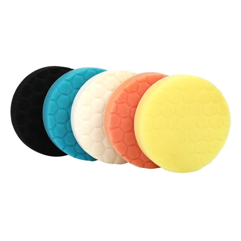 Otic Buffing Pads Set of 5Pcs - 6 inch Polisher for car Detailing Buffer - Buffing Compound Polishing Pads Kit Paint Correction Wax Pads