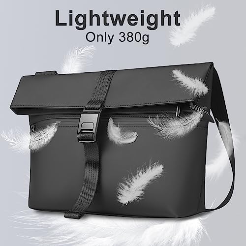 Waterproof Messenger Bag,12.9 Inch Shoulder Satchel Side Crossbody Bag for Men,Expandable Anti Theft Lightweight Durable Work Office Travel Casual College Crossbody Messenger Bags Gifts for Women Men