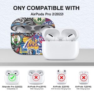 Gedicht for Airpods Pro 2nd Generation Case Cute Sports Basketball Football, Protective TPU Soft Cases Cover Rugged for Apple Airpod Pro 2 with Keychain for Women Men，Basketball