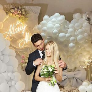 iLaFm 146pcs White Balloon Garland Different Sizes 18 12 10 5 Inch for Garland Arch,Premium Party Latex Balloons for Birthday Party Graduation Wedding Anniversary Baby Shower Party Decoration (white)