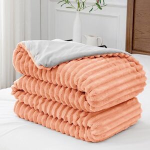 BEDELITE Fleece Queen Comforter Set -Super Soft & Warm Fluffy Coral Bedding, Luxury Fuzzy Heavy Bed Set for Winter with 2 Pillow Cases