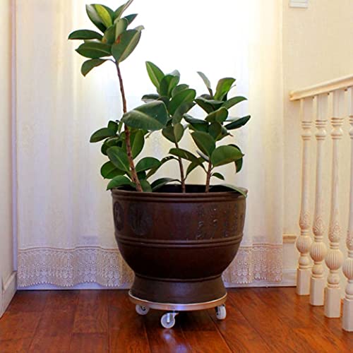 GVILTY Plant Caddy with Wheels Heavy Duty,440lb Capacity, Rolling Plant Stand, Planter Caddies Round Large Flower Pot Mover Plant Dolly Holder Planter Trolley Casters black-67cm/26in