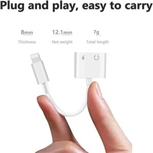 MSURTY [2 Pack] Headphone Adapter for iPhone 2 in 1 Lightning to 3.5mm AUX Audio Dongle [Apple MFi Certified] Charger Splitter Accessories Compatible 14/13/12/11/X/8/iPad Support iOS System (MSU-03)