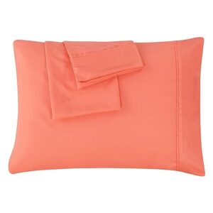 ayasw pillowcases standard size set of 2 pieces envelope closure 1800 double brushed microfiber soft and cozy pillow cases set wrinkle, fade, stain resistant coral 20x26 inches