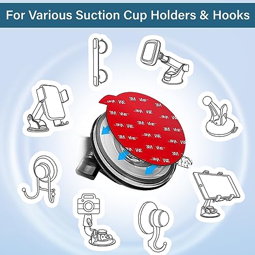 volport Sticky Adhesive Replacement for Dashboard Suction Cup Mount, 80mm (3.15") 4pcs 3M VHB Circle Double-Sided Extra Strong Adhesive Sticker Tapes for Dash/Camera/GPS/Ipad/Car Phone Sucker Holders