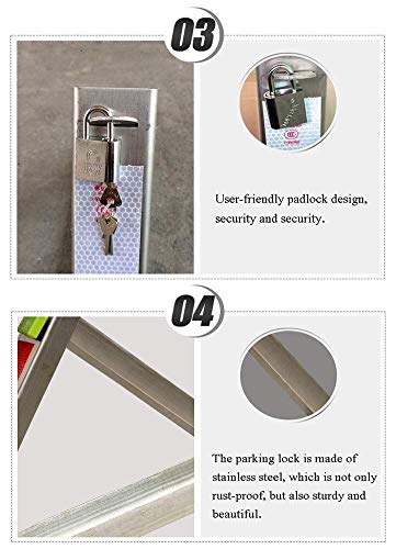 Parking Lock,Parking Barriers Parking Lock,Thick Stainless Steel Type a Triangular Parking Lock Locked Car Parking Spaces Lock Occupying Integrally Molded Crash,55 X 8 X 35Cm Bollard