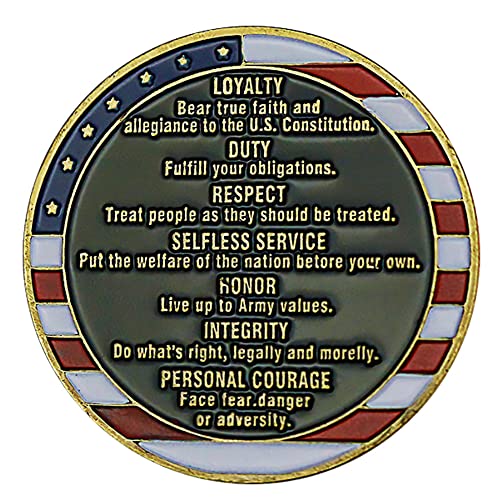 Military Coin US Army Core Values Souvenir Challenge Coin Honor Coin Collectibles Copper Plated Commemorative Coin