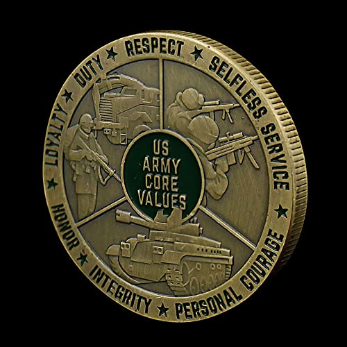 Military Coin US Army Core Values Souvenir Challenge Coin Honor Coin Collectibles Copper Plated Commemorative Coin