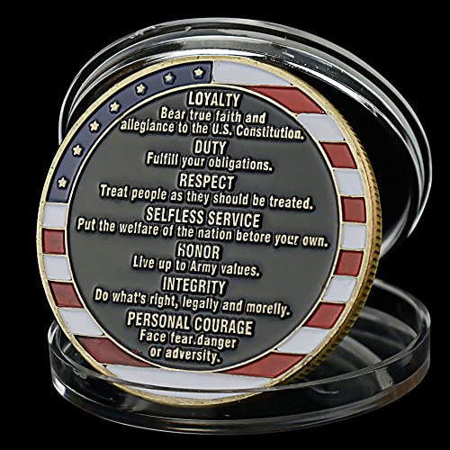 Military Coin US Army Core Values Souvenir Challenge Coin Honor Coin Collectibles Copper Plated Commemorative Coin