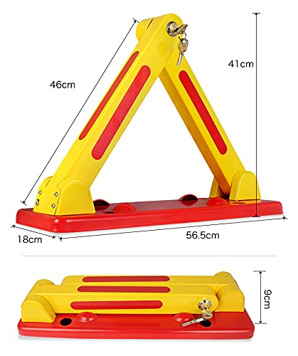 Triangular Foldable Parking Barrier,Removable Parking Space Lock,Manual Parking Blocker,Used for Lane Interception Parking,Safe Collision Avoidance