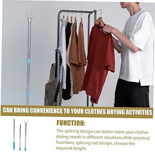 CHILDWEET for Tool Home Hanger Shutters Stainless Steel Garment Coat Metal Room Reacher Balcony Extending Hanging Dressing Extended Props Telescopic Reach Drying Sky- Telescoping Splicing