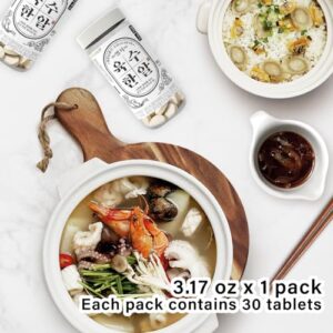 Korean Soup Tablet Broth 2 packs, Korean Food, Anchovy powder Soup broth Stocks, Anchovy Broth Tablet for Korean Soup (60 TABLETS) Value PACK Asian 한알육수, Korean snacks Stew Instant Comfortable Easy Cooking / Natural Ingredients Instant Broth 2 Pack 6.