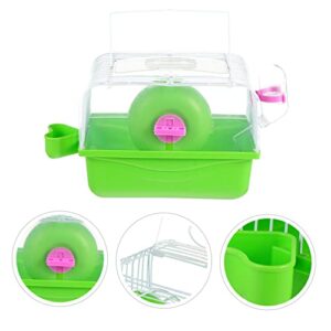 Hamsters Hamster Portable Cage Hamster Cage Toy Hamster Chinchilla Cage Pet House Hamster Bed Chinchilla House Pet Supplies Small Pet Panel Plastic Green Cage Pet Carrying Box