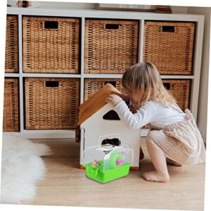 Hamsters Hamster Portable Cage Hamster Cage Toy Hamster Chinchilla Cage Pet House Hamster Bed Chinchilla House Pet Supplies Small Pet Panel Plastic Green Cage Pet Carrying Box